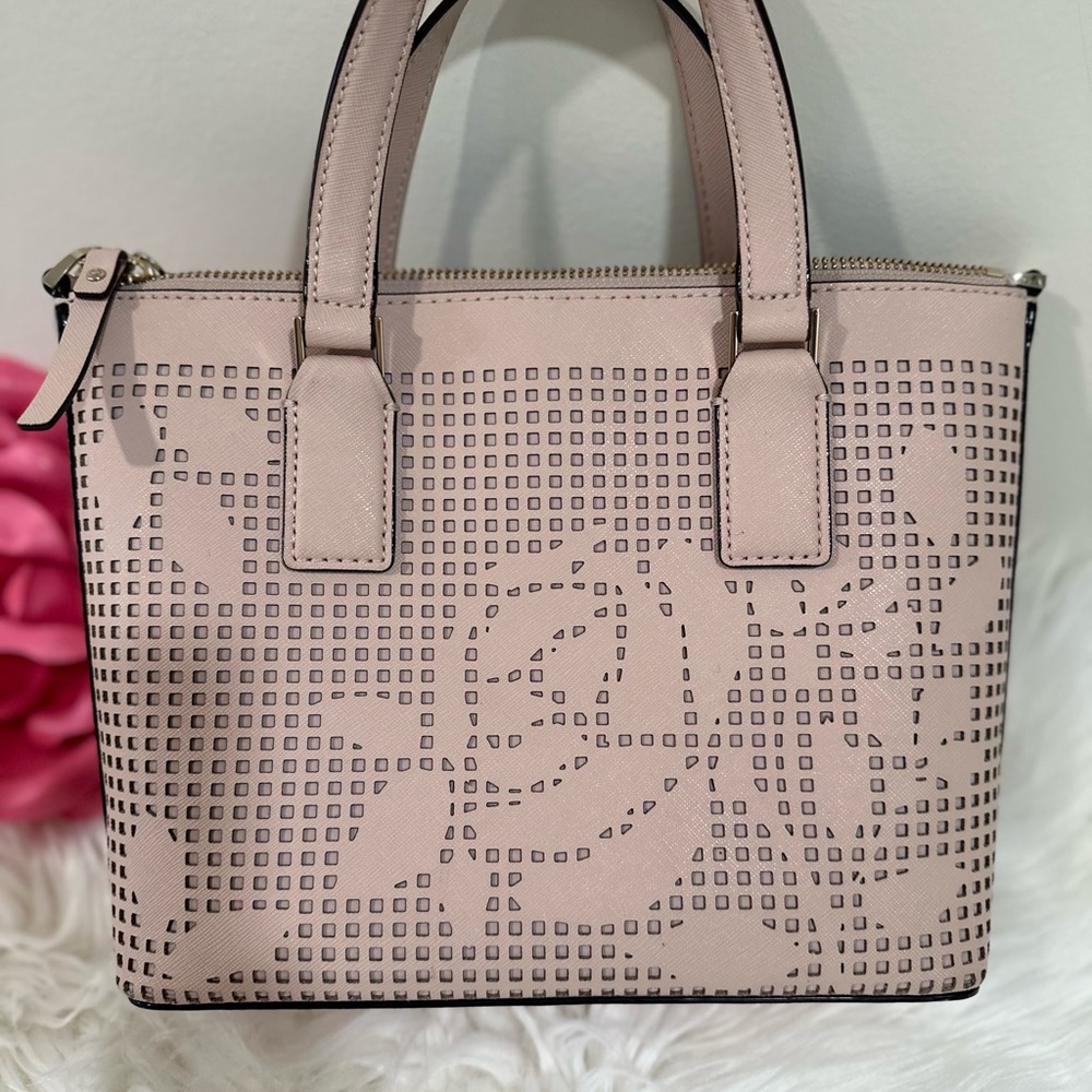 Kate Spade Laser Cut Saffiano Leather Rose Bag Like N… - Gem